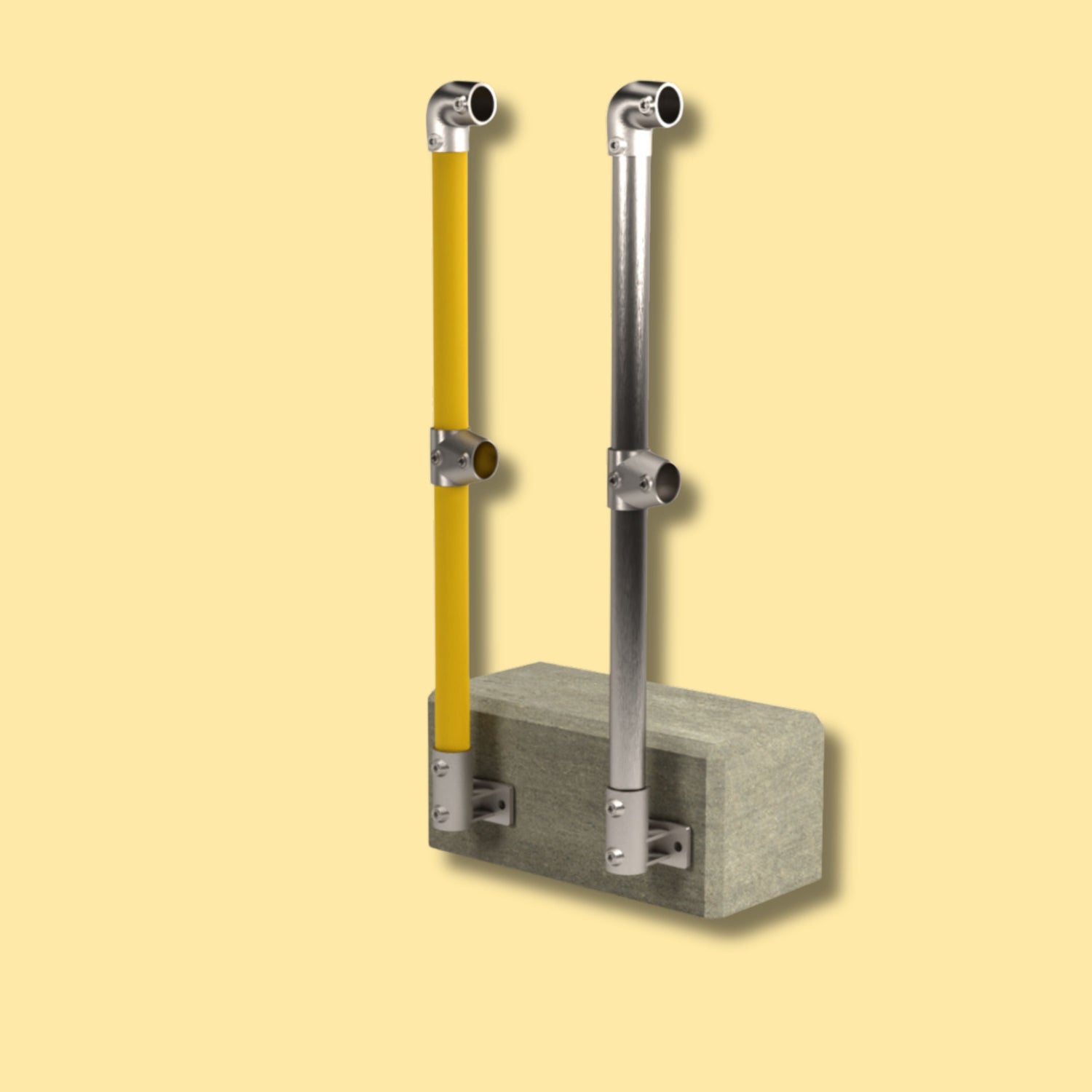 Cope Modular Stanchions | Yellow & Galvanised – eSafety Supplies