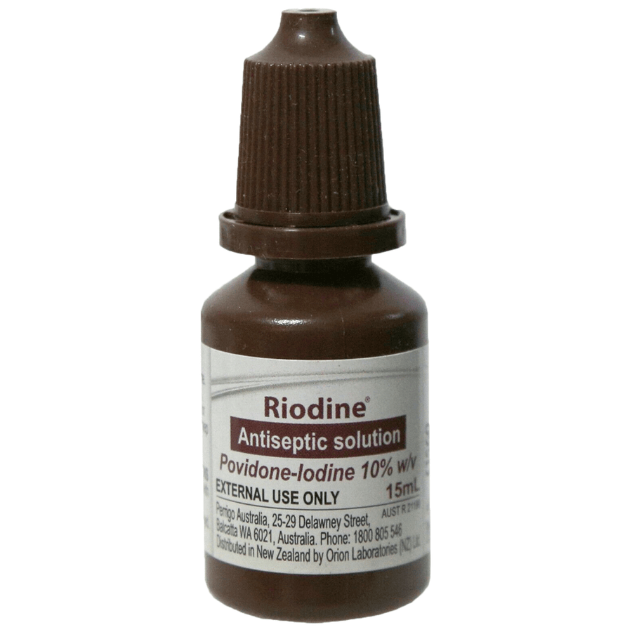 RIODINE 10% Povidone Iodine Solution Dropper Bottle 15ml – eSafety Supplies