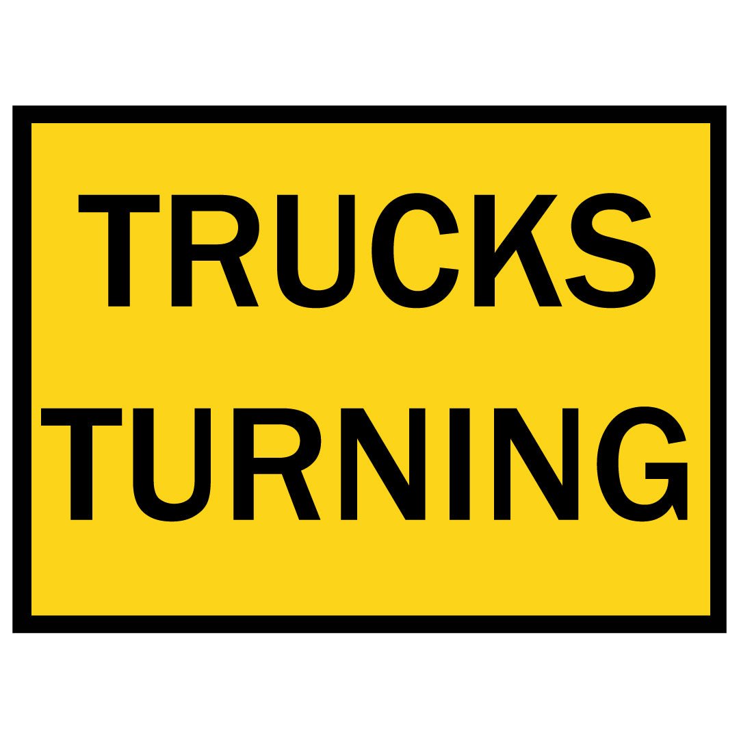 Trucks Turning Sign Boxed edge 1200x900mm | eSafety Supplies