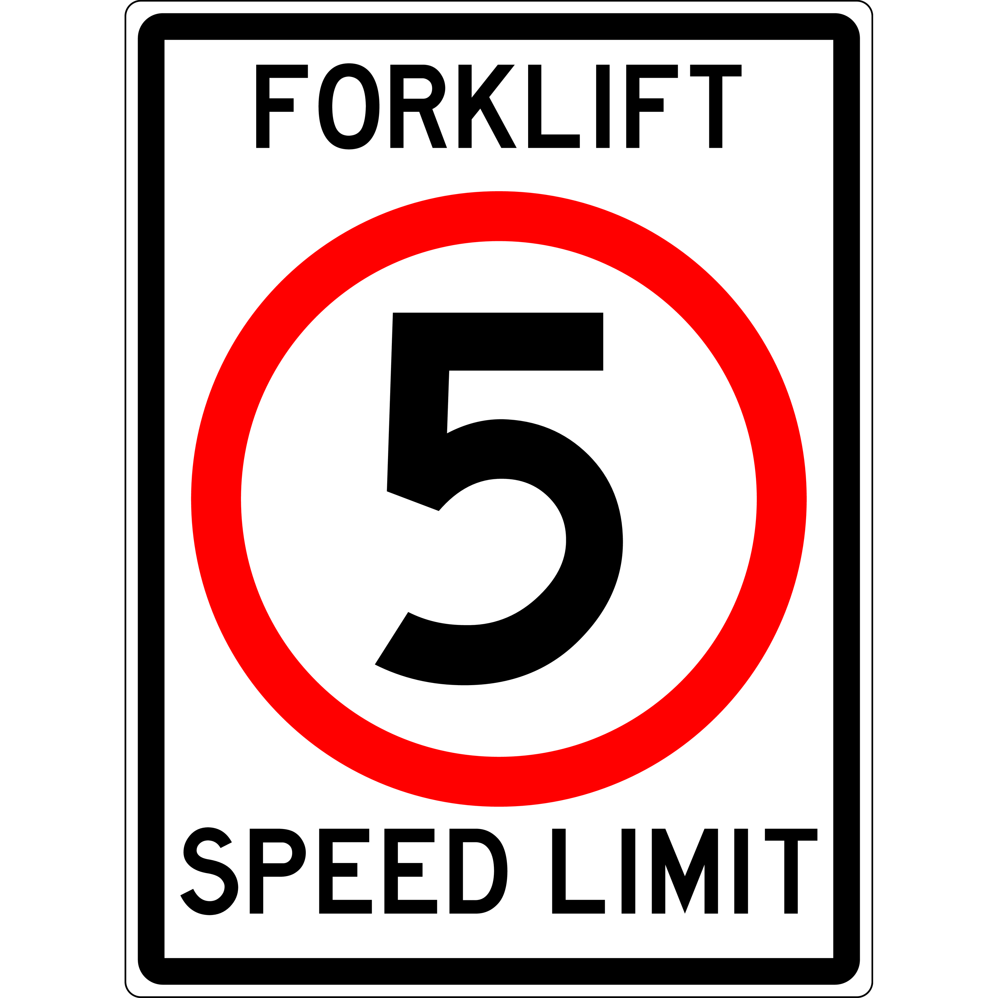 Carpark Sign - Forklift Speed Limit 5 – eSafety Supplies