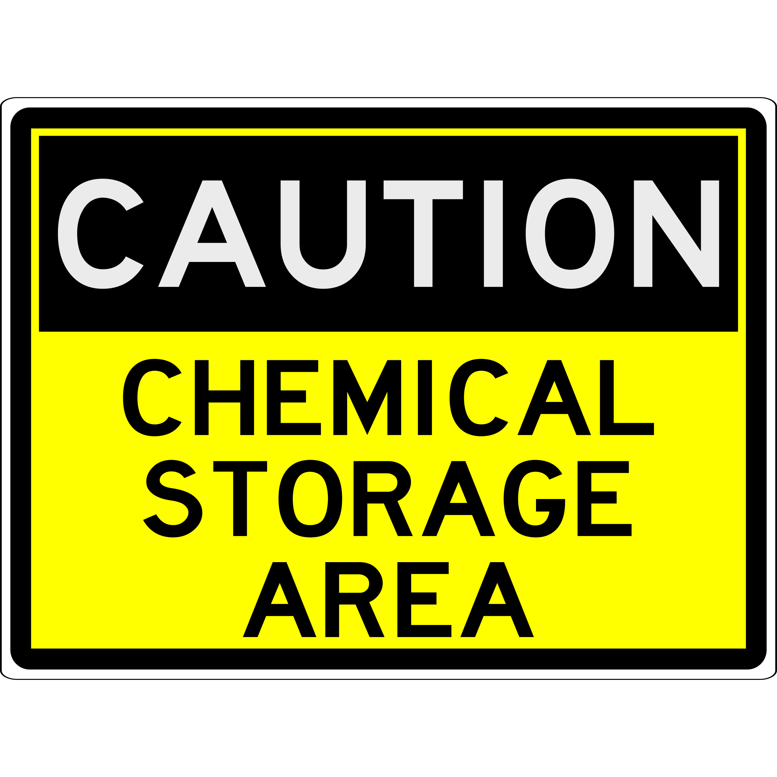 Warning Sign - Caution Chemical Storage Area - eSafety – eSafety Supplies