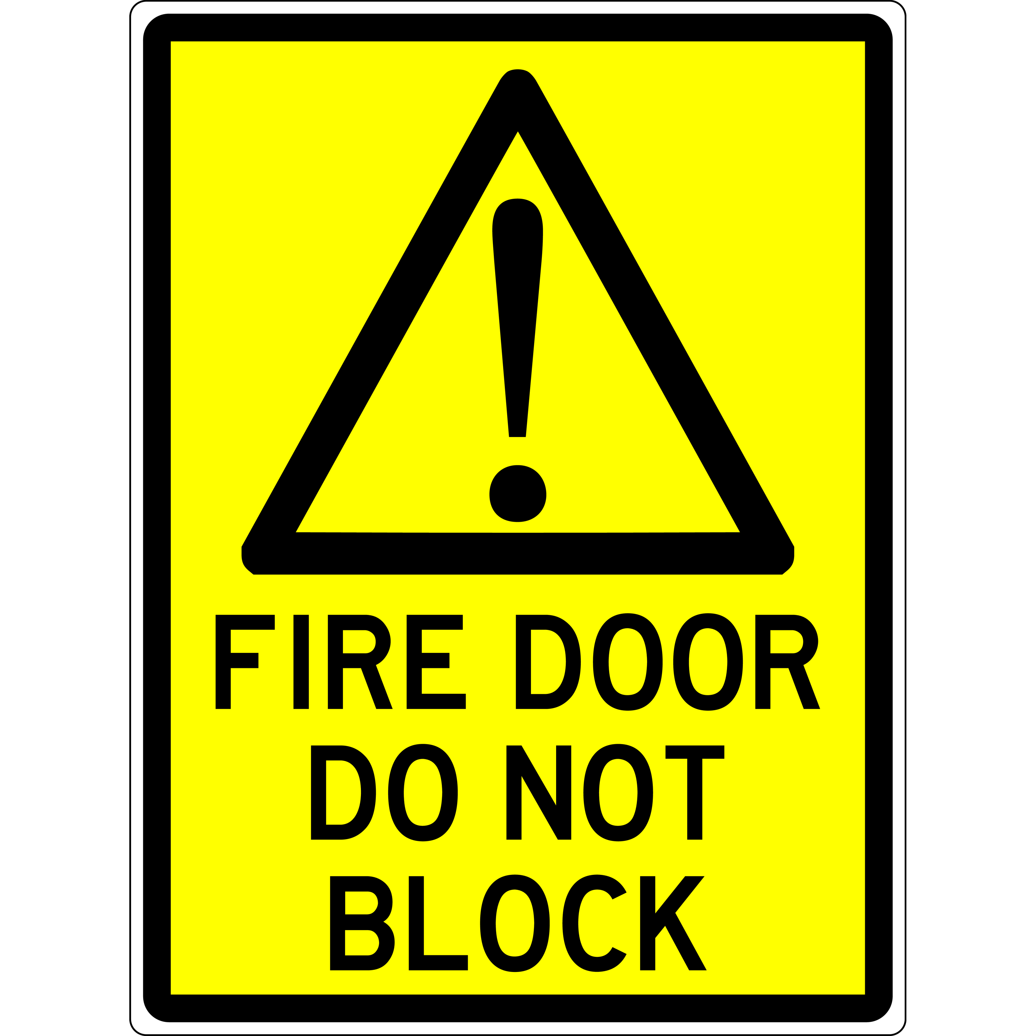 Warning Sign - Fire Door Do Not Block – eSafety Supplies