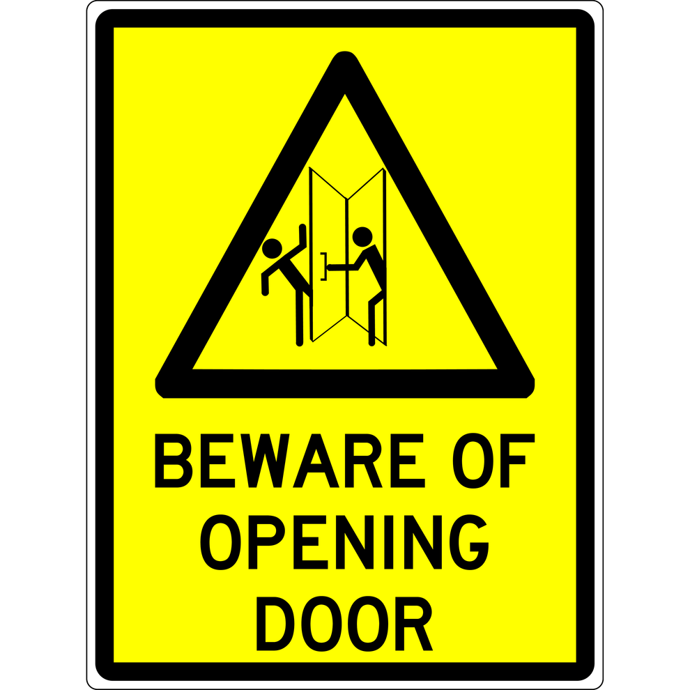 Warning Sign - Beware Of Opening Door – eSafety Supplies