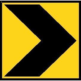 Chevron Sign — Boxed edge sign 600x600mm | eSafety Supplies