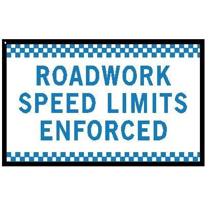 Speed limit sign — Roadwork Enforced | eSafety Supplies