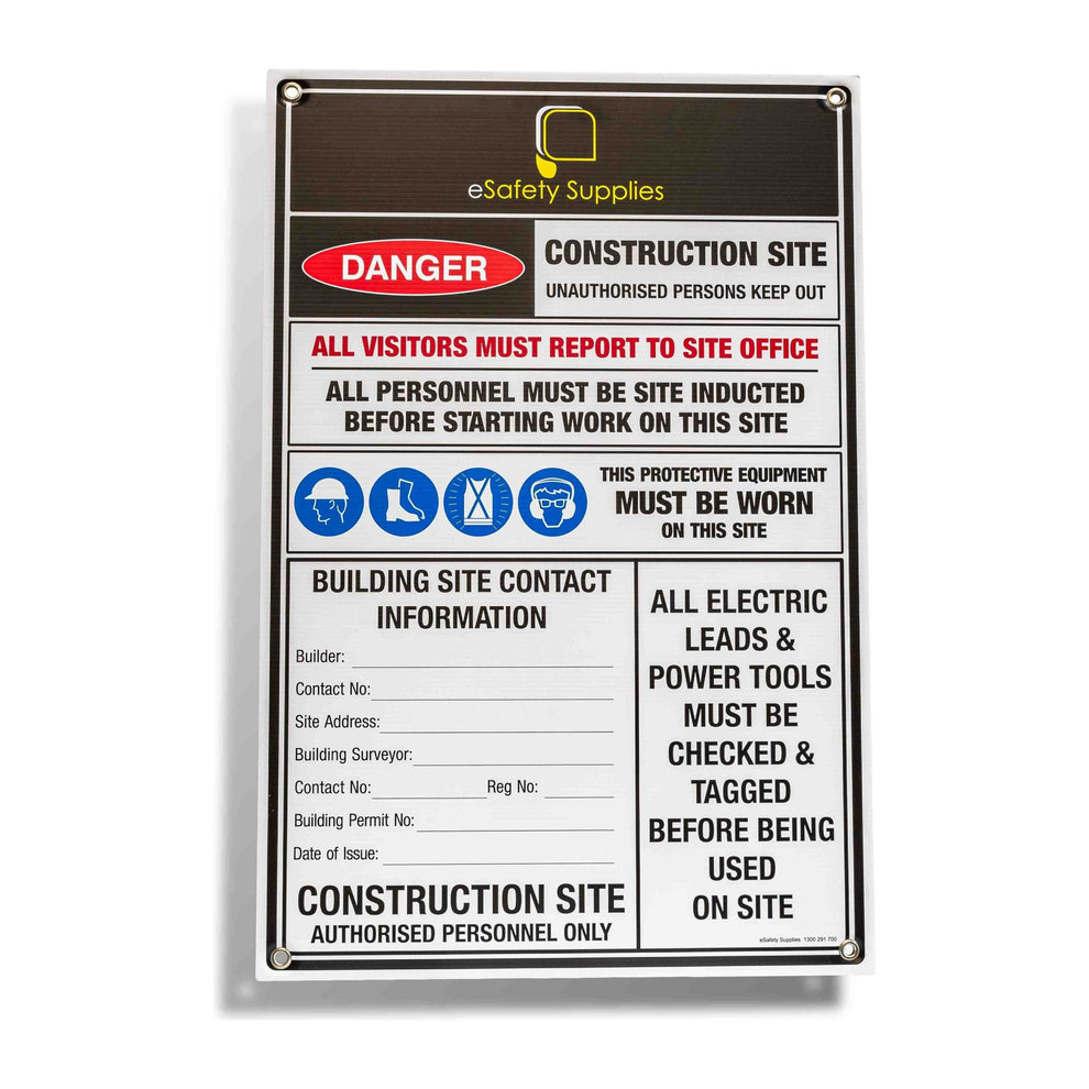 Construction Site Entry Sign - 900x600mm
