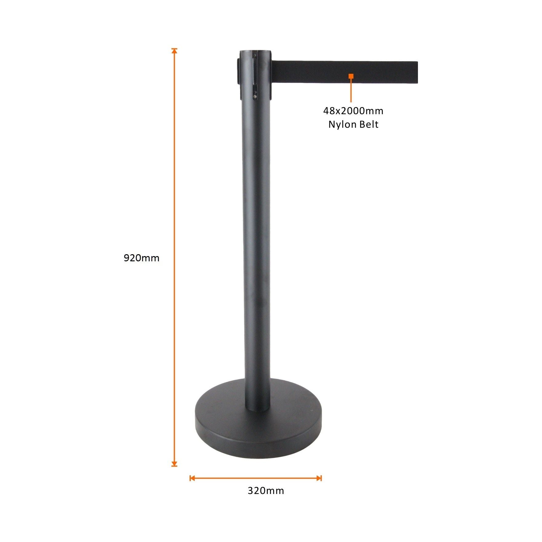 Crowd Control Barrier - Black Belt | eSafety Supplies