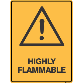 Highly Flammable Sign 300 x 450 mm