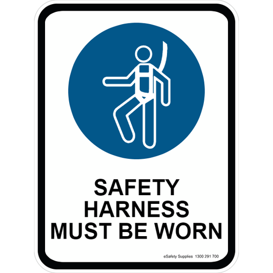 Safety Harness Must Be Worn NonReflective | eSafety Supplies