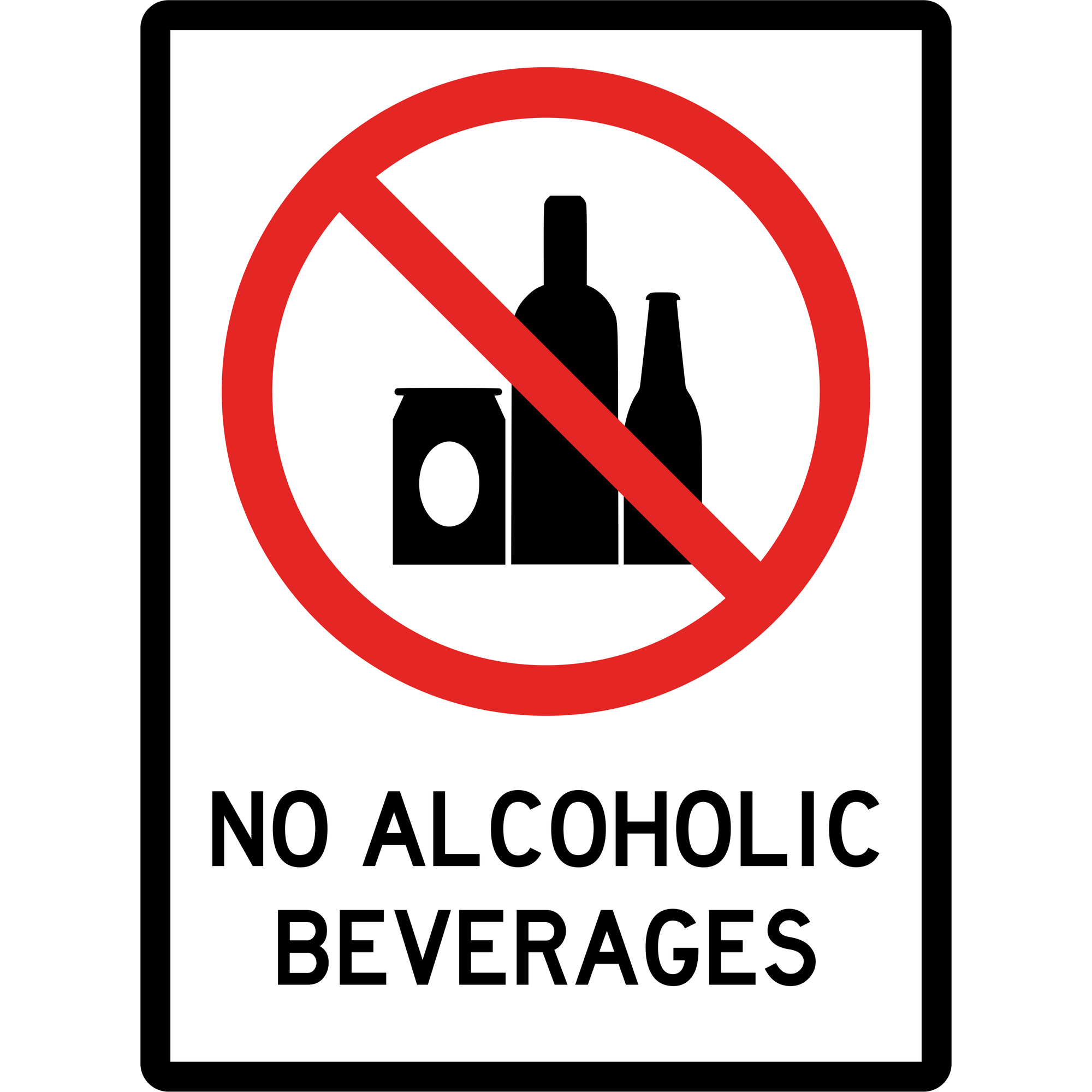 Prohibition Sign - No Alcoholic Beverages Poly - eSafety – eSafety Supplies