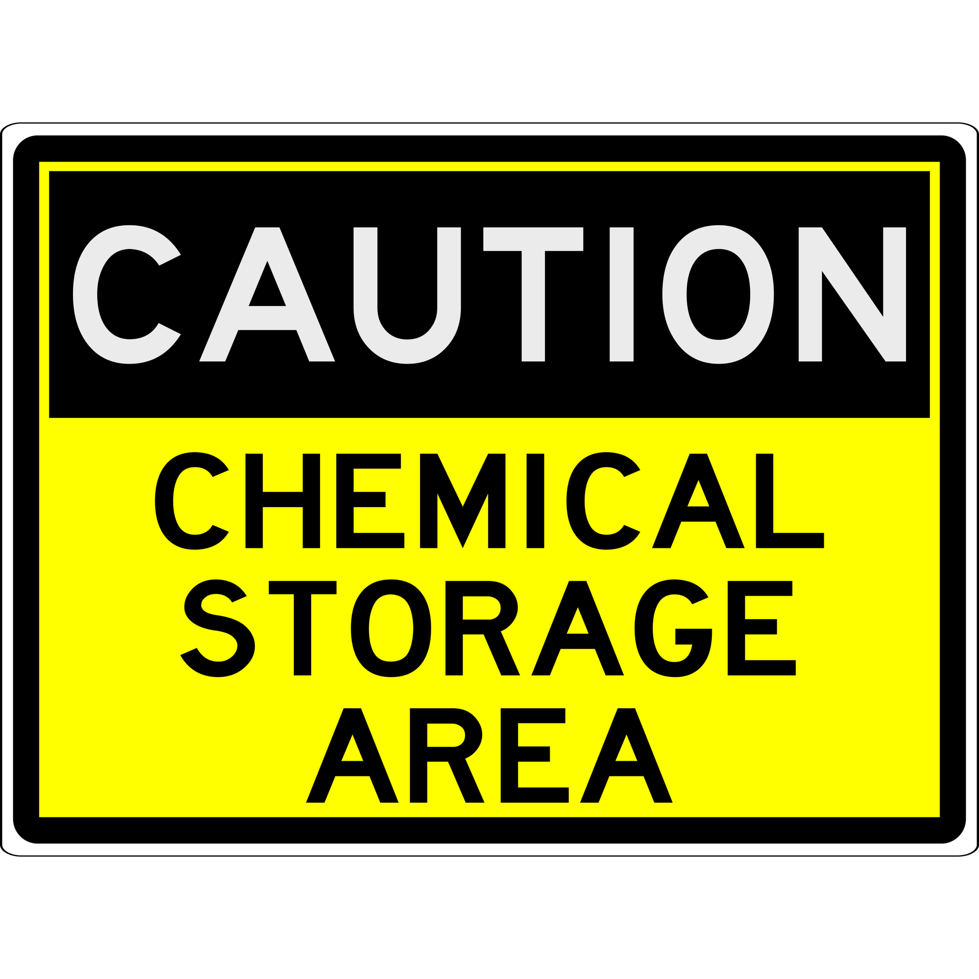 Warning Sign - Caution Chemical Storage Area - eSafety – eSafety Supplies
